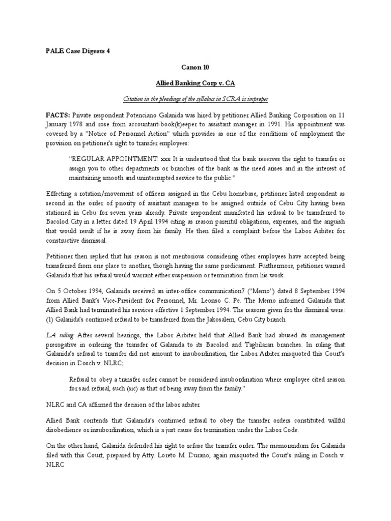 Citation in The Pleadings of The Syllabus in SCRA Is Improper | PDF ...