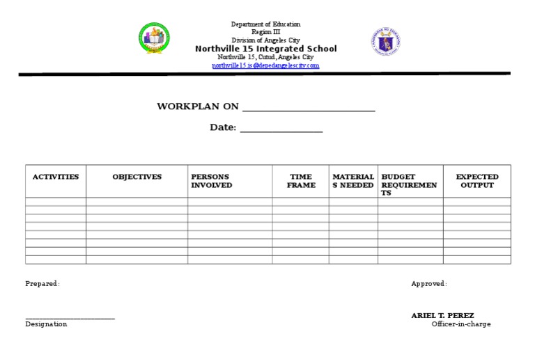 Work Plan Template | PDF