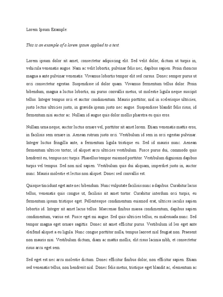 This Is An Example of A Lorem Ipsum Applied To A Text | PDF