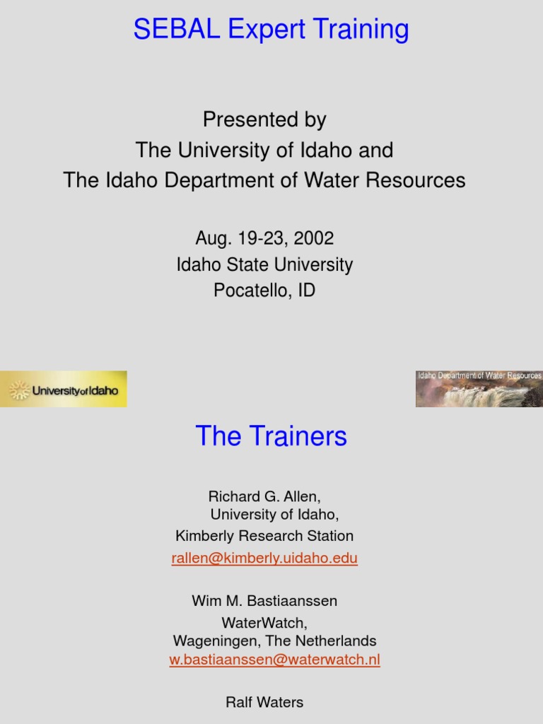 Sebal Method | PDF | Friction | Earth Sciences