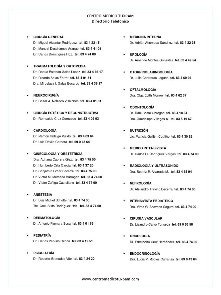 Directorio CMT | PDF | Health Sciences | Health Care