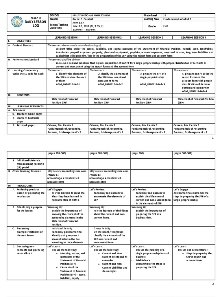 Fabm2 Week1 | PDF | Balance Sheet | Equity (Finance)