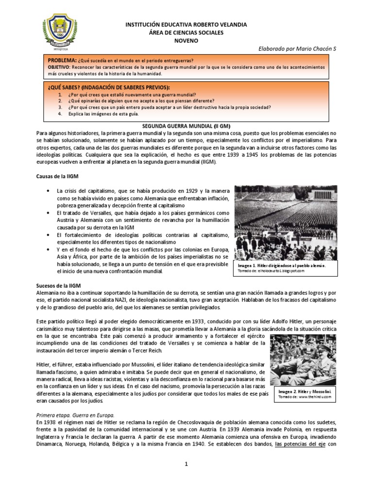 Guia No. 6 Segunda Guerra Mundial | PDF | Alemania nazi | Adolf Hitler