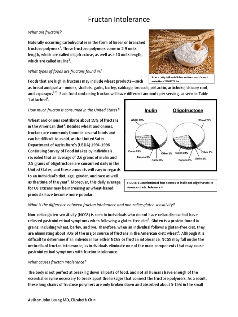 Fructan Intolerance: What Are Fructans? | PDF | Food Intolerance ...