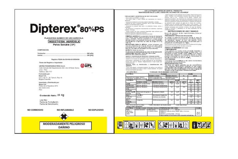 Dipterex 80% PS | PDF | Pesticida | Agua