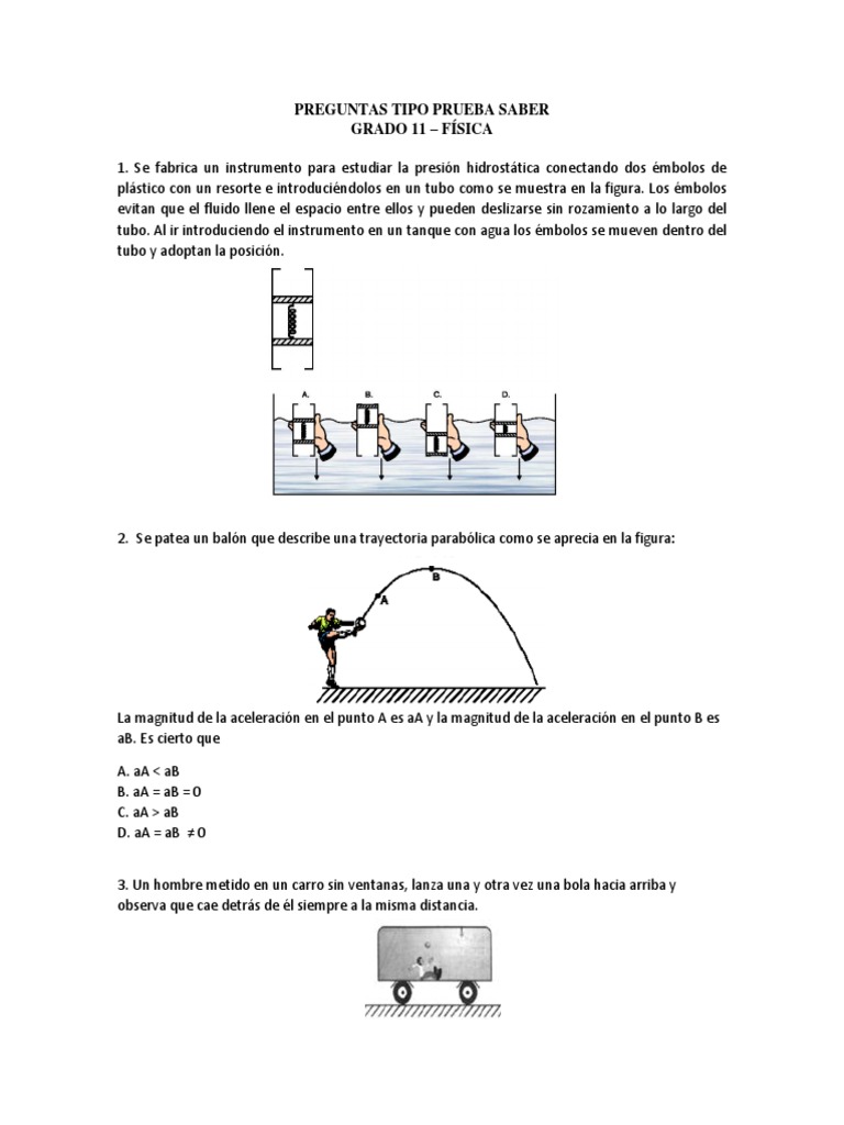 Preguntas Tipo Prueba Saber | PDF | Fricción | Masa