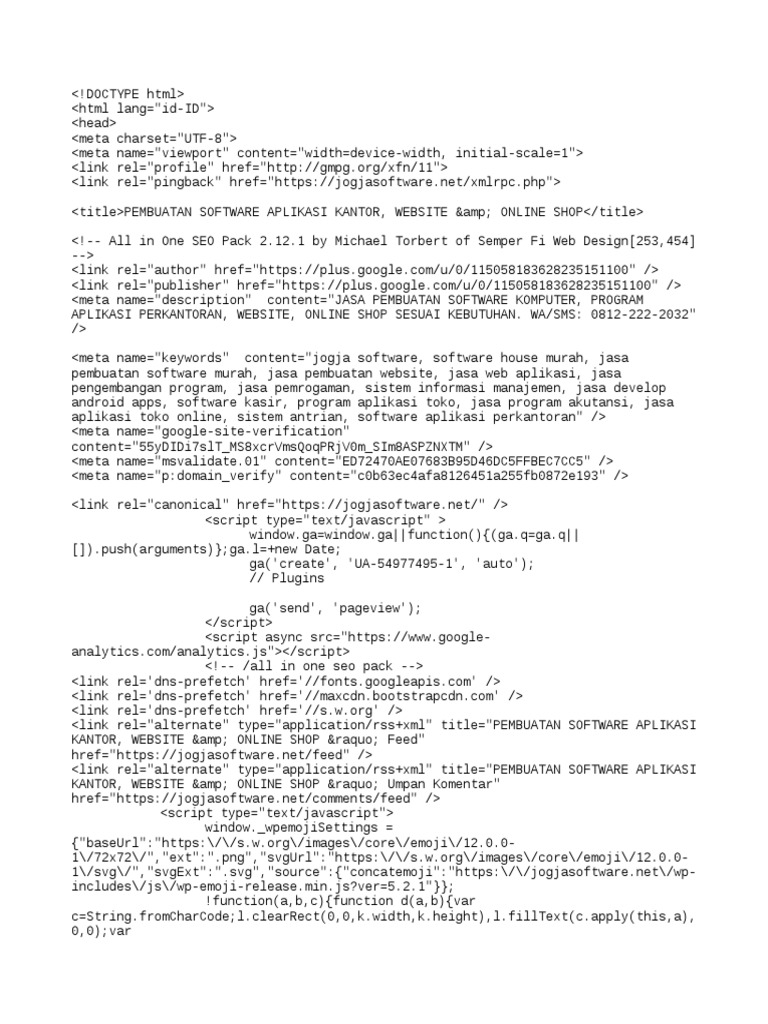 Jasa Pembuatan Software dan Website | PDF | Java Script | J Query