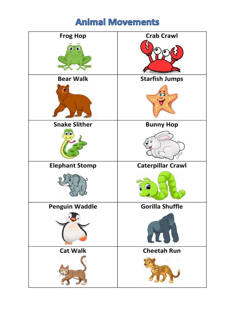 Animalmovementspictureprompts | PDF