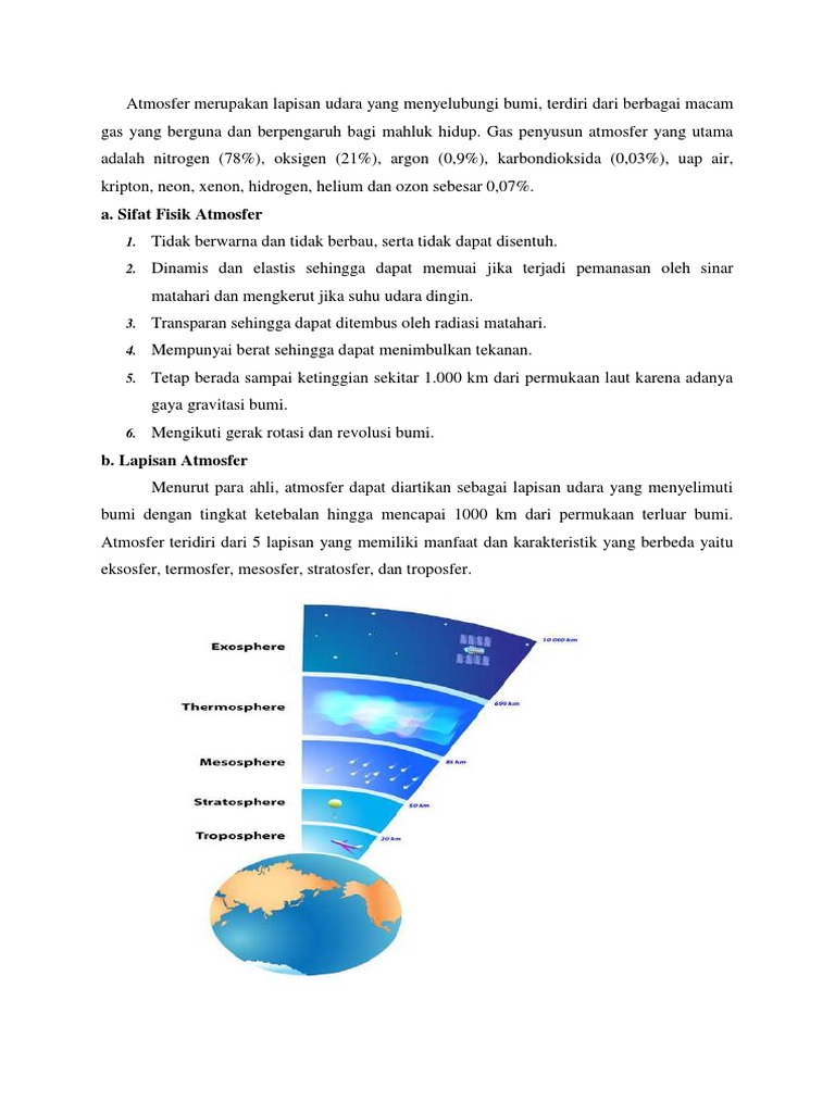 Atmosfer Merupakan Lapisan Udara Yang Menyelubungi Bumi | PDF