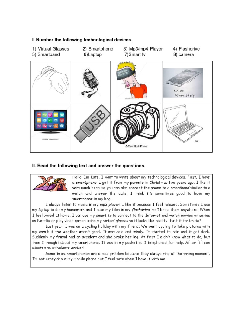 Technology Reading Comprehension Worksheet | PDF | Smartphone | Digital ...