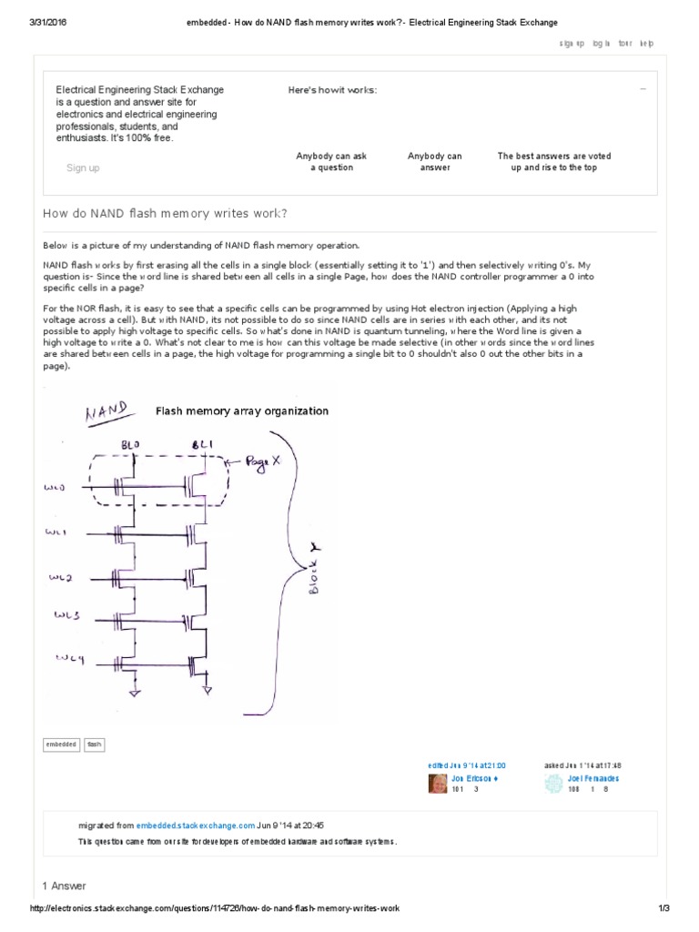 Embedded - How Do NAND Flash Memory Writes Work - Electrical ...