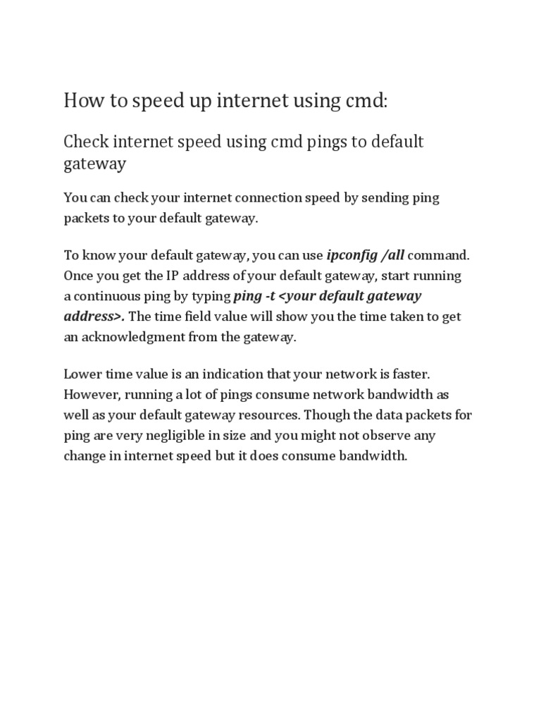 How To Speed Up Internet Using CMD | PDF | Domain Name System | Internet Protocols