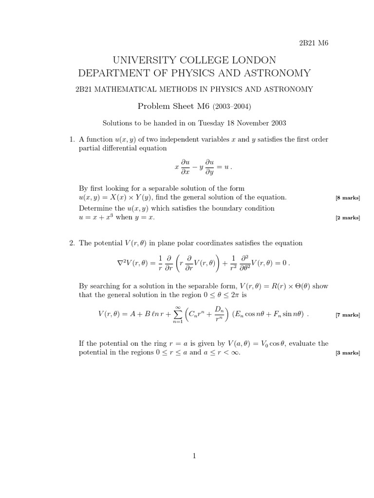 University College London Department of Physics and Astronomy | PDF ...