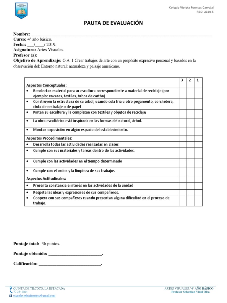 Formato Pauta de Evaluación | PDF