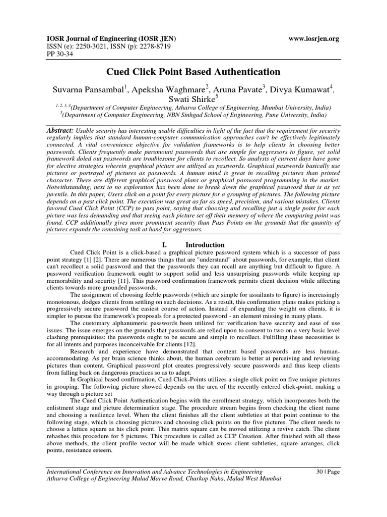 Cued Click Point | PDF | Password | Authentication