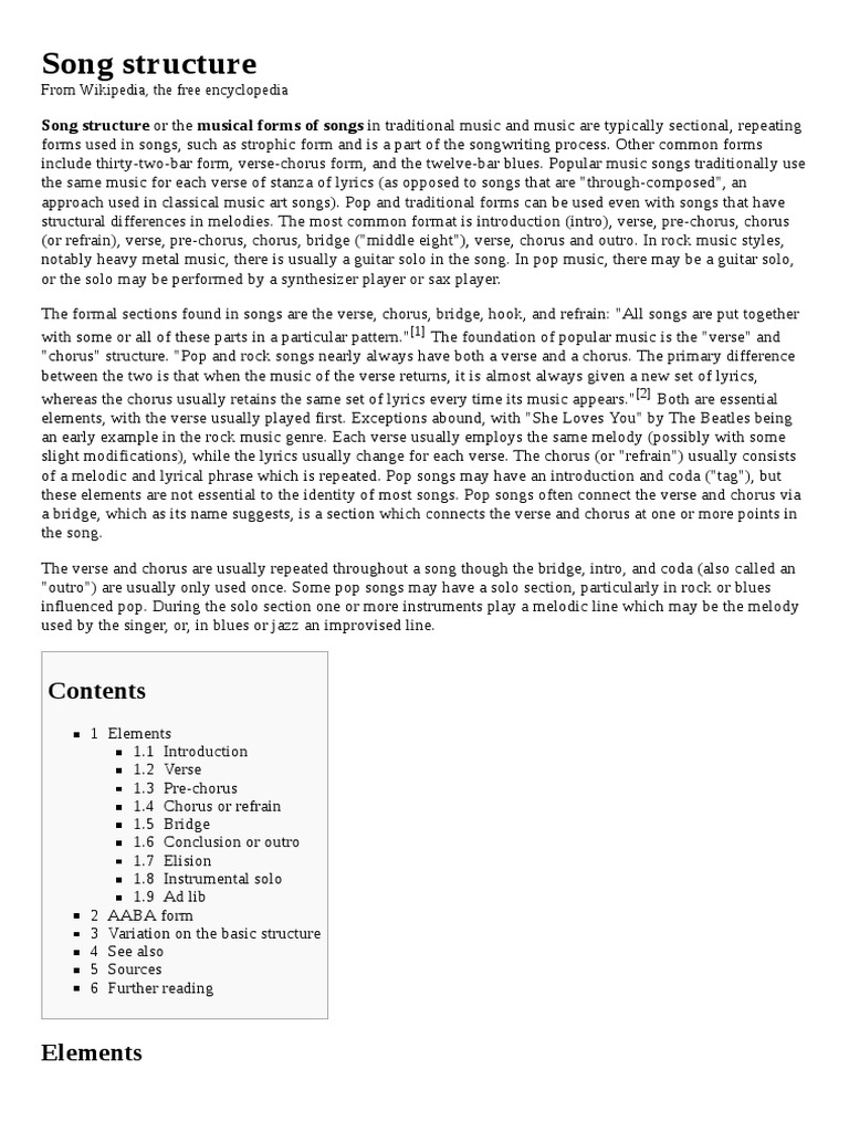 Song Structure | PDF | Song Structure | Sound