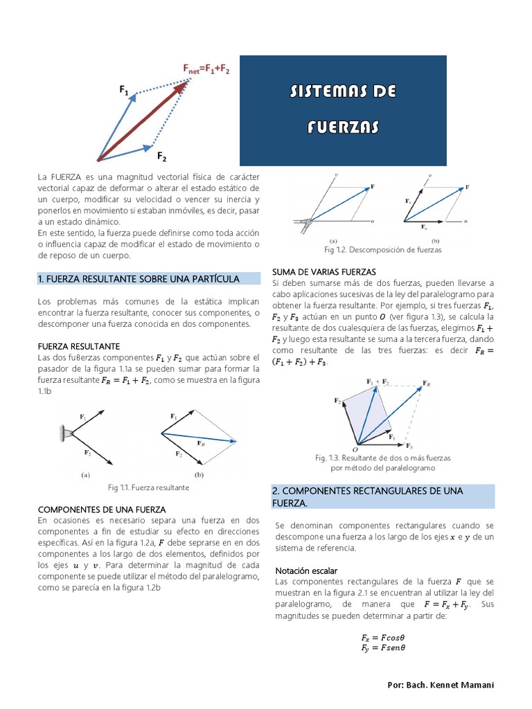 01 - Sistema de Fuerzas - Estática | Descargar gratis PDF | Fuerza | Vector Euclidiano