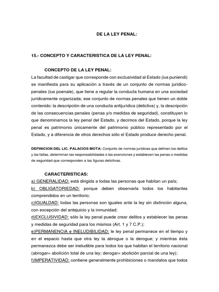 Resumen de La Ley Penal | PDF | Derecho penal | Extradición