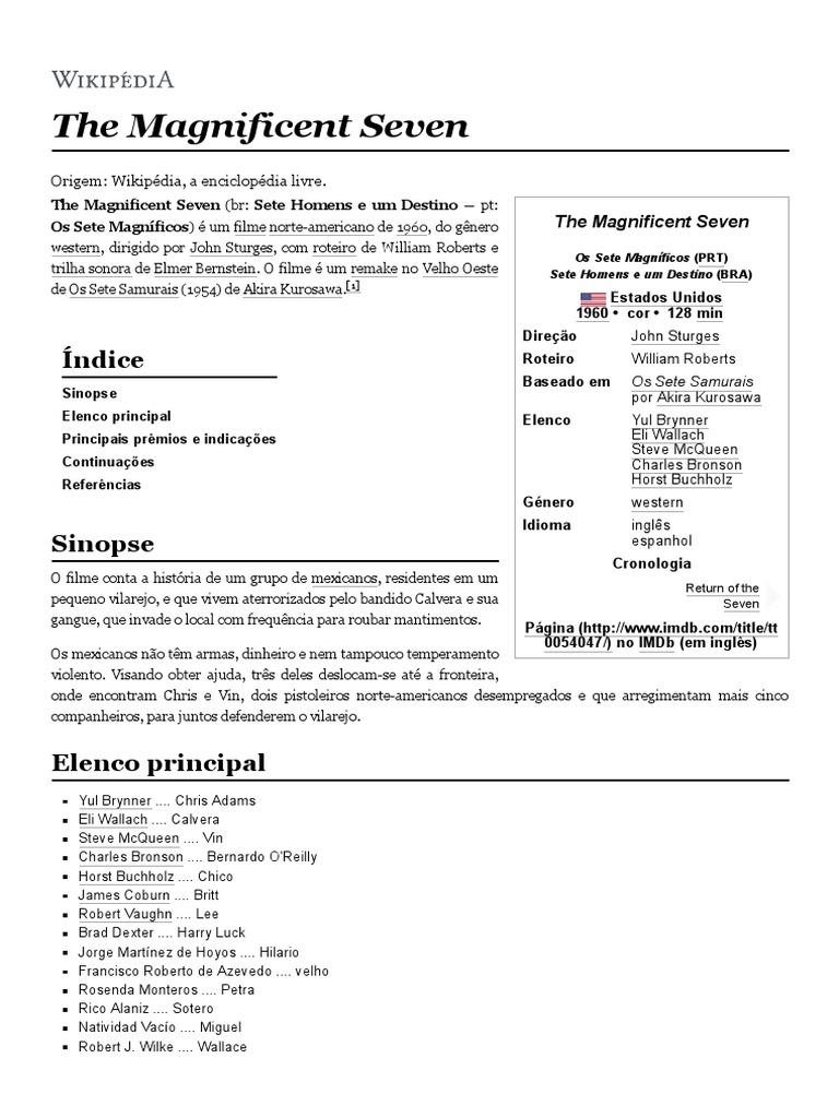 The Magnificent Seven - Wikipédia | PDF