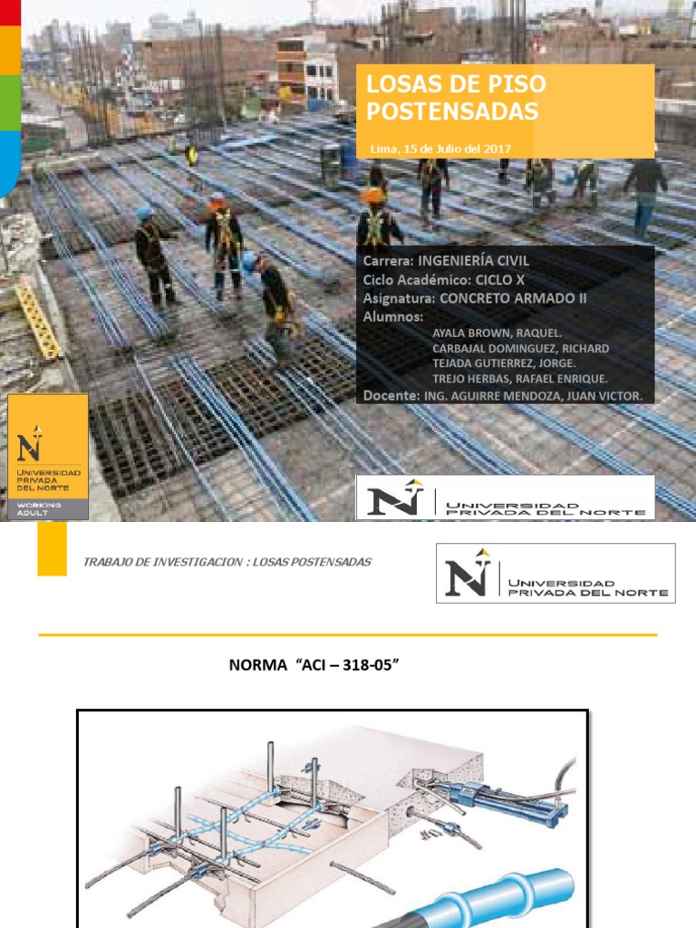 LOSAS POSTENSADAS | Hormigón | Ingeniería estructural | Prueba gratuita ...