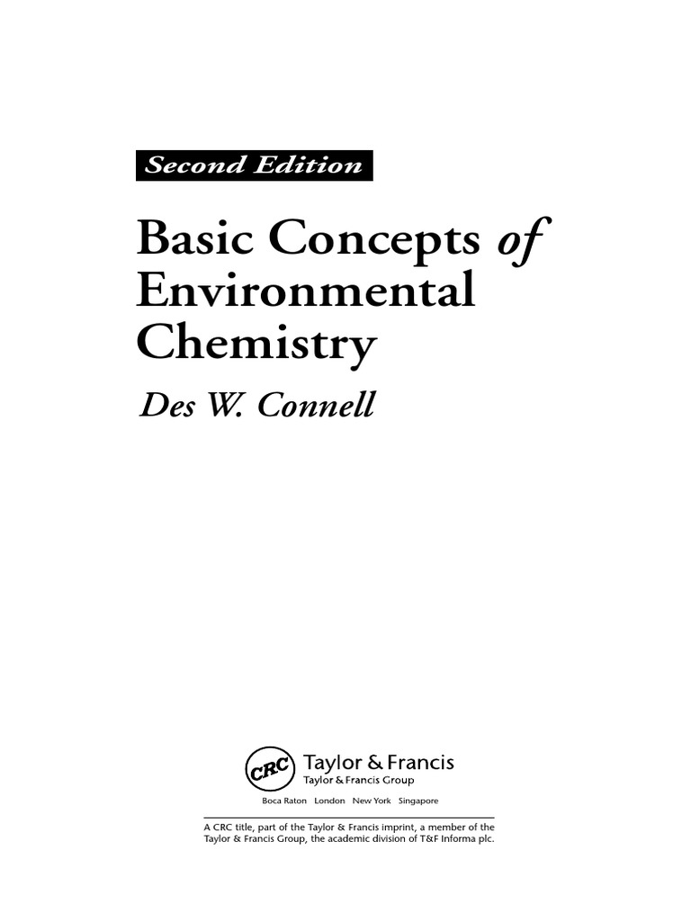 Basic Concepts of Environmental Chemistry-Des W. Connell, Second Edition-CRC Press (2005) | PDF ...