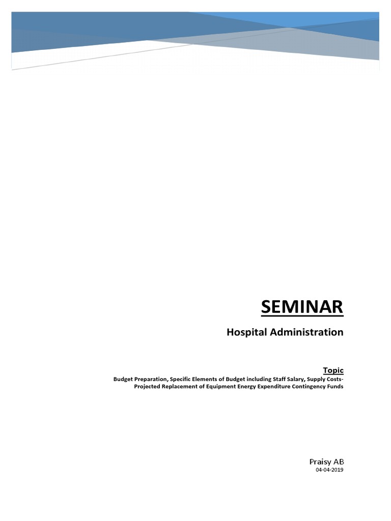 Budgeting in Hospitals | PDF | Budget | Hospital