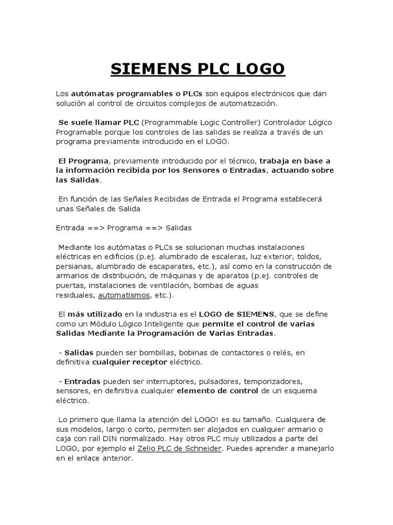 Siemens PLC Logo | Descargar gratis PDF | Puerta lógica | Controlador ...