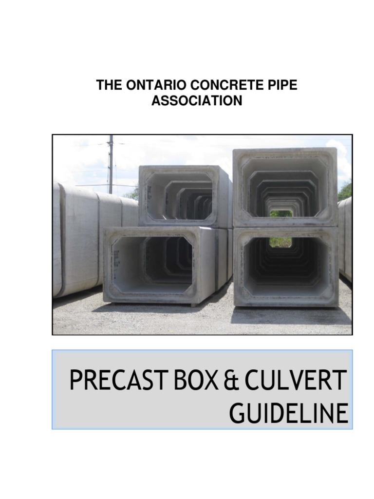 Precast Box & Culvert Guideline: The Ontario Concrete Pipe Association ...