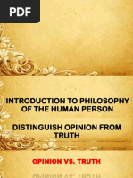 Introduction To The Philosophy of The Human Person - DOMAINS OF TRUTH ...