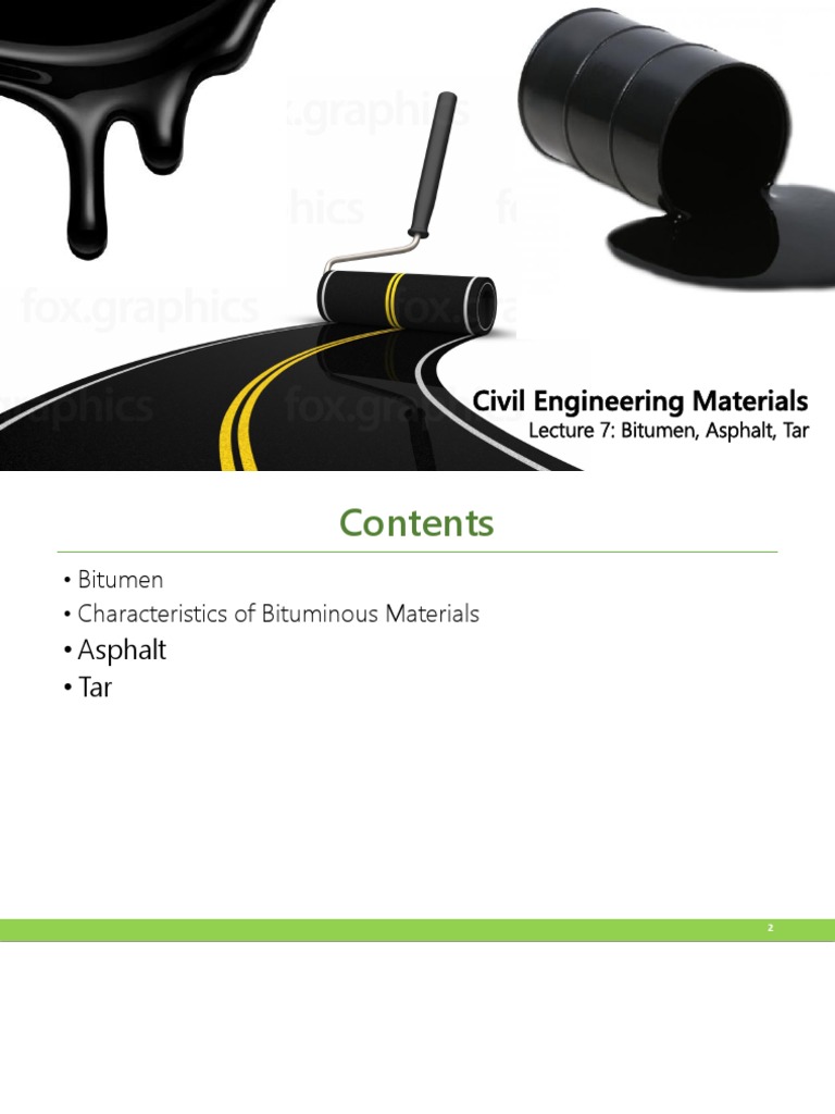 CEM Lecture 7-Bitumen | Download Free PDF | Asphalt | Road Surface