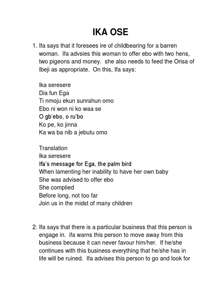 Ika Ose | PDF | Santería