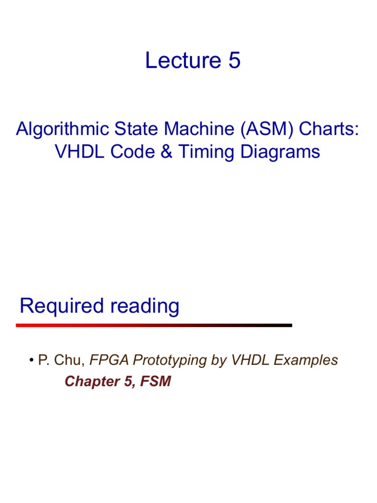Algorithmic State Machine (ASM) Charts: VHDL Code & Timing Diagrams ...