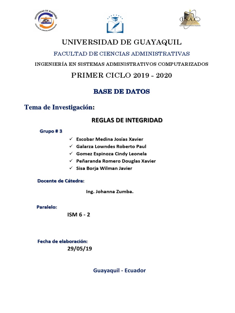 Reglas De Integridad Pdf Bases De Datos Base De Datos Relacional 5190