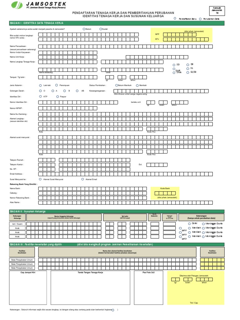 Form Jamsostek | PDF