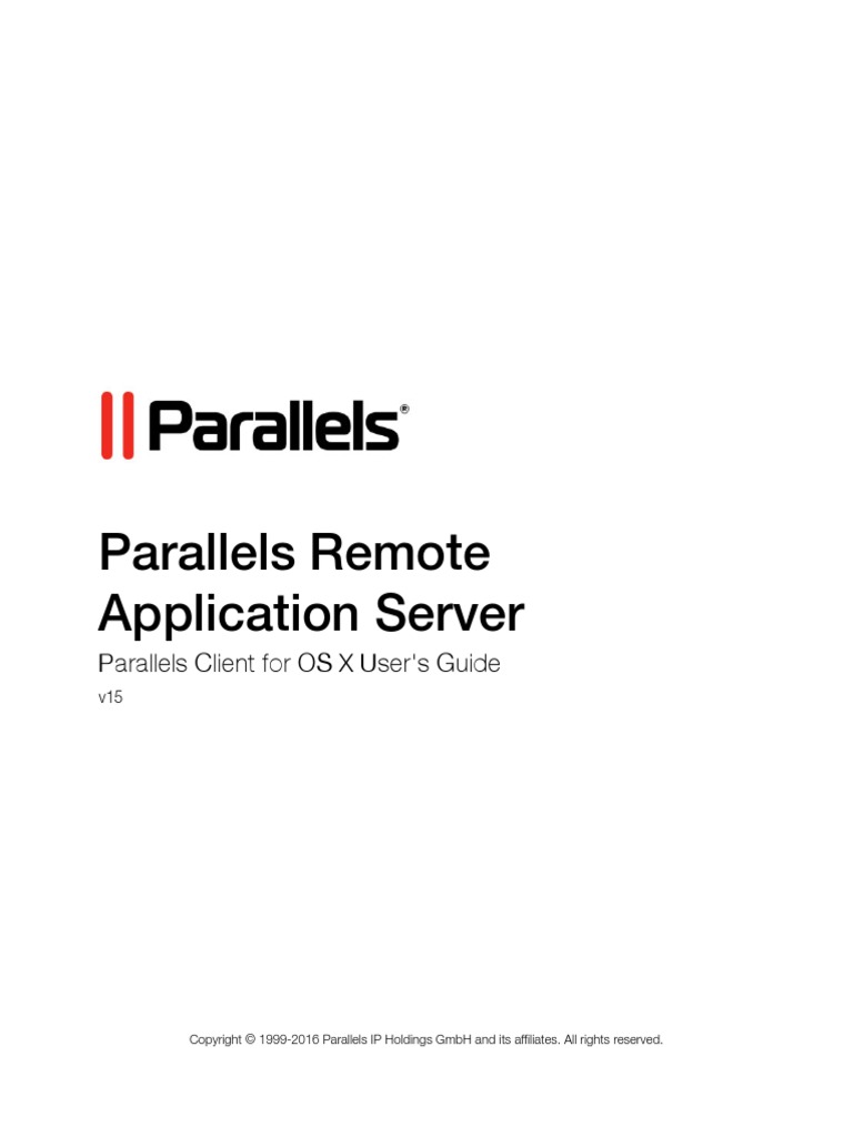 Parallels Remote Application Server: Parallels Client For OS X User's ...