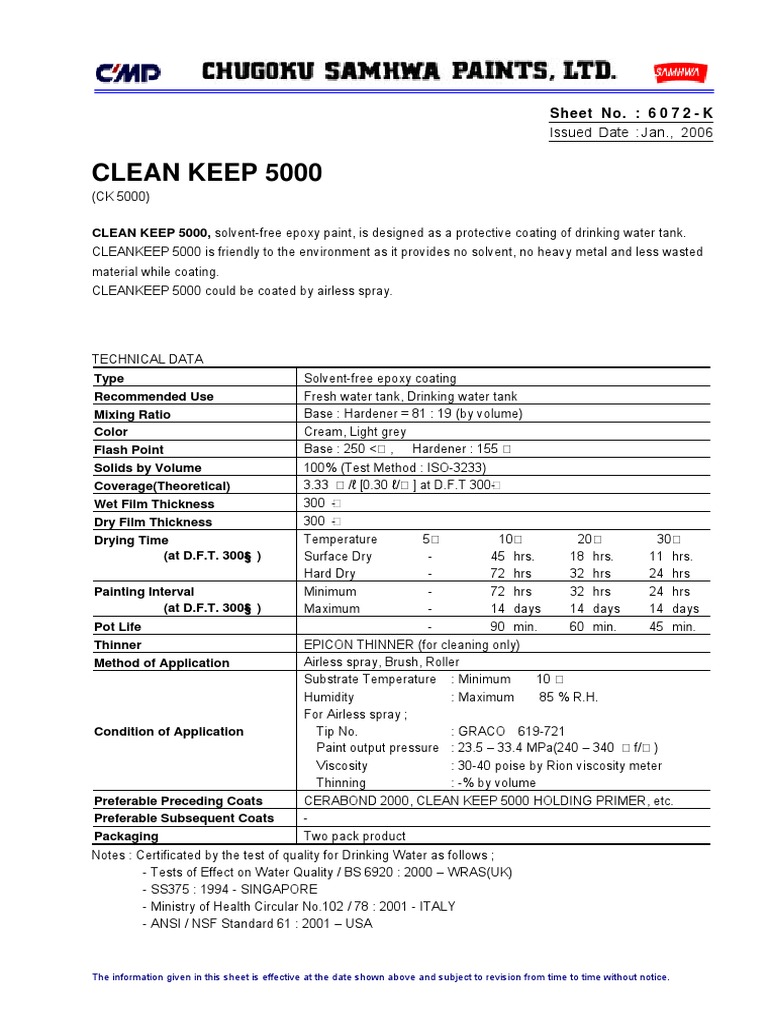 Clean Keep 5000 | PDF | Paint | Industrial Processes