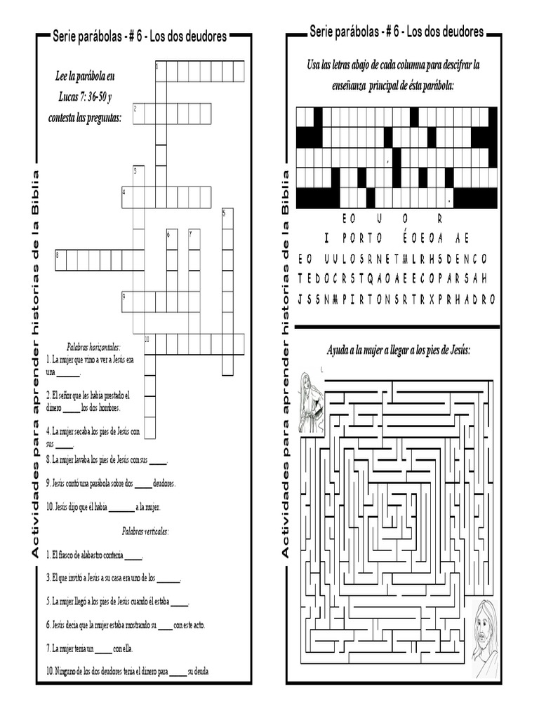 Hoja Actividades Parabola6 Los Dos Deudores Minist ...