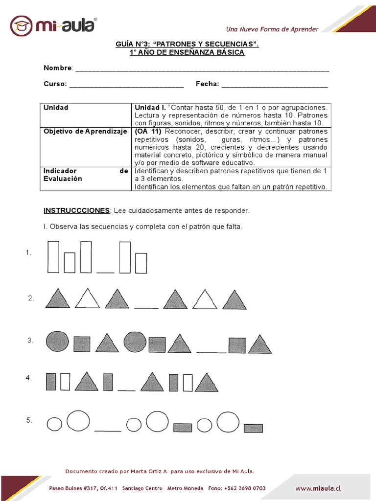 Guía - Patrones y Secuencias