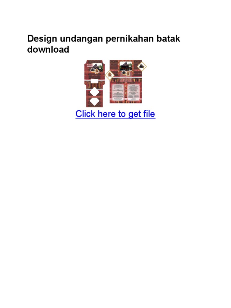 Design Undangan Pernikahan Batak Download | PDF