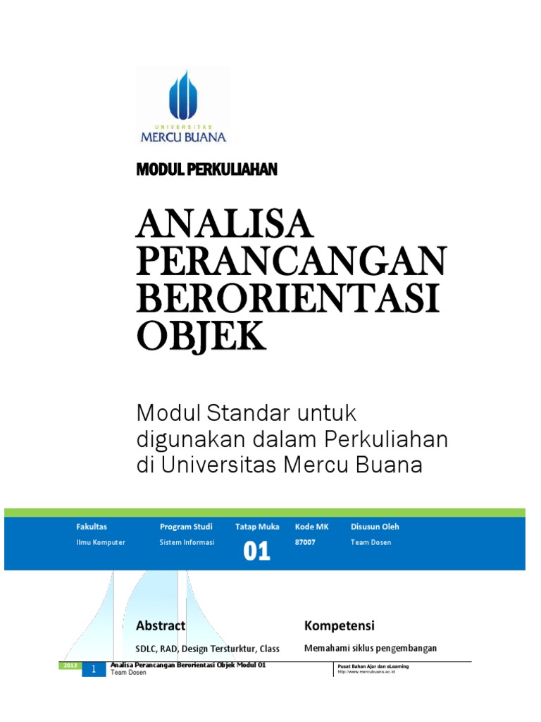 Modul Analisa Berorientasi Objek PDF | PDF