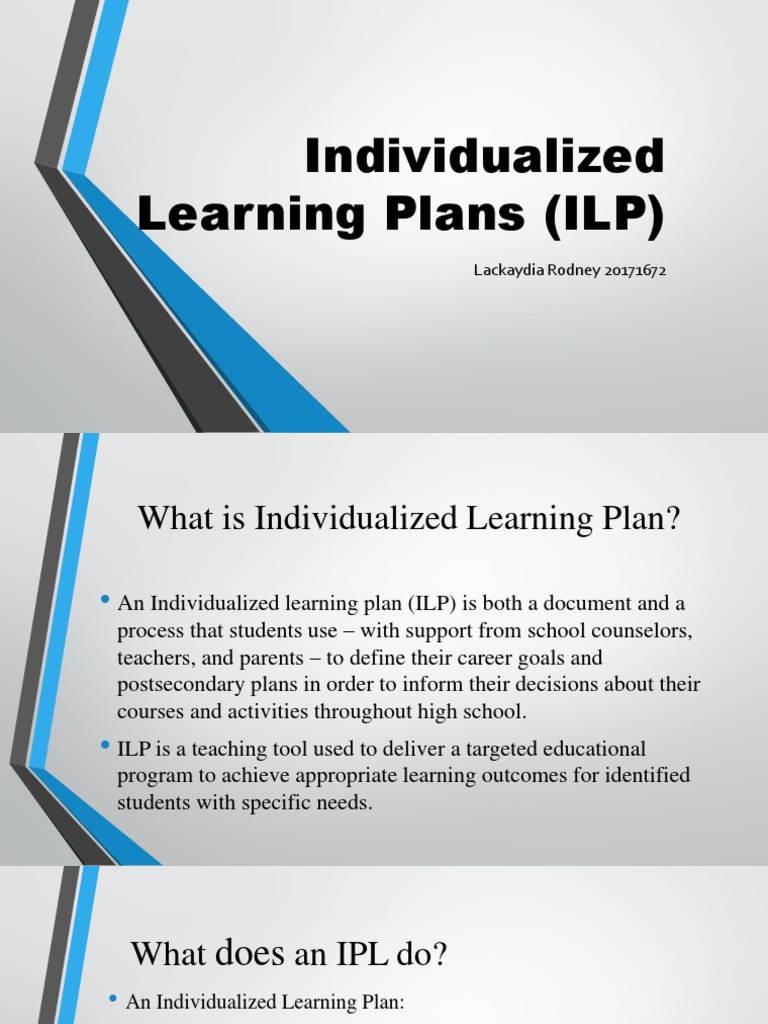 Special Education Individualized Learning Plan | Learning | Special ...