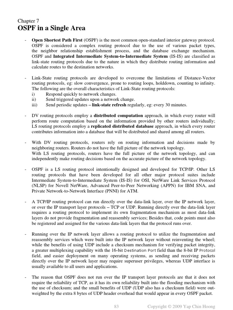 Ospf Notes Pdf Routing Internet Protocols
