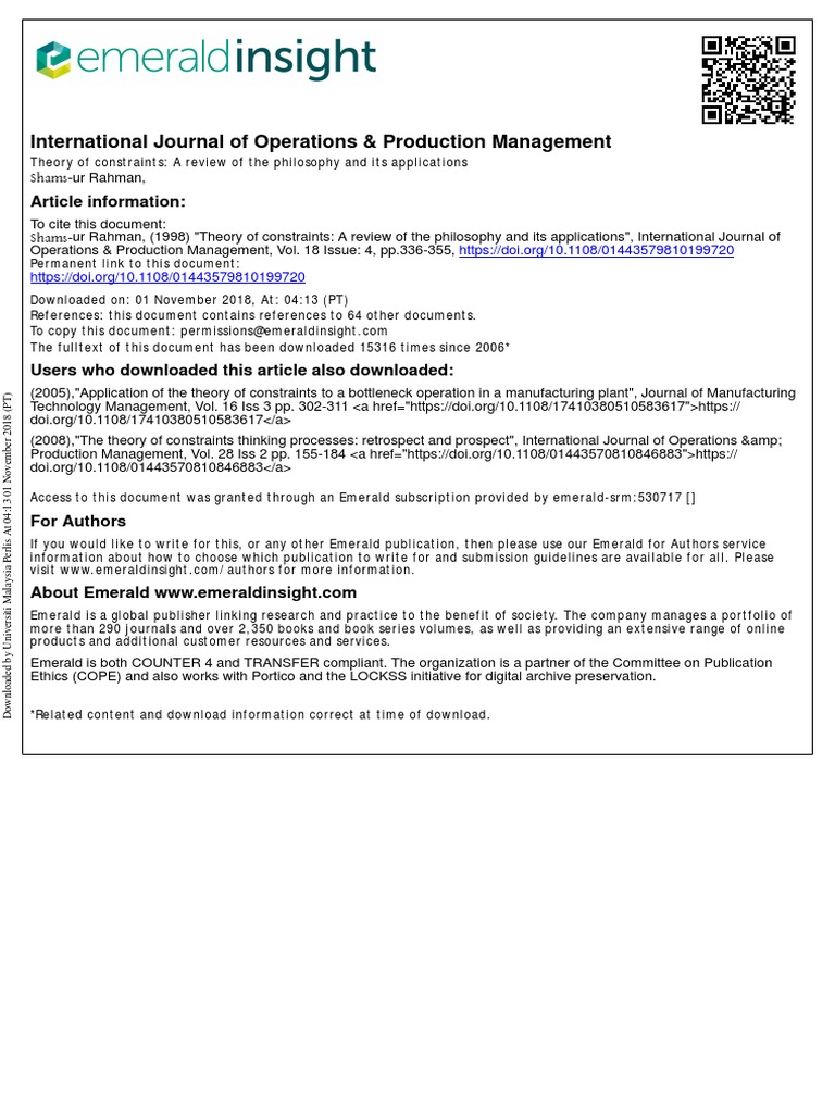 International Journal of Operations & Production Management: Article ...