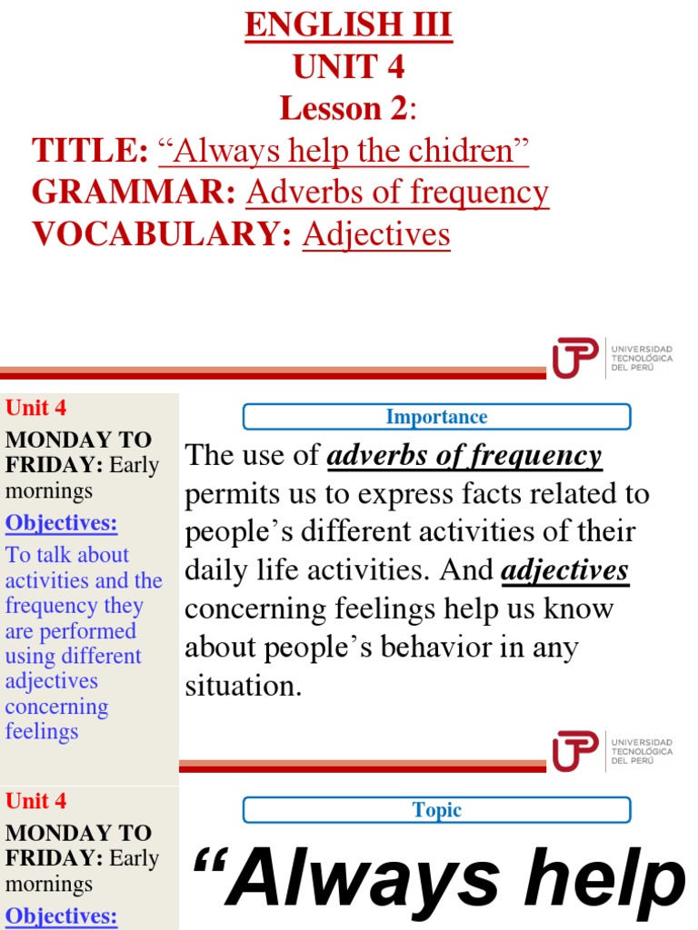 English 3 - Unit 4 - Lesson 2 | PDF | Adjective | Linguistic Typology