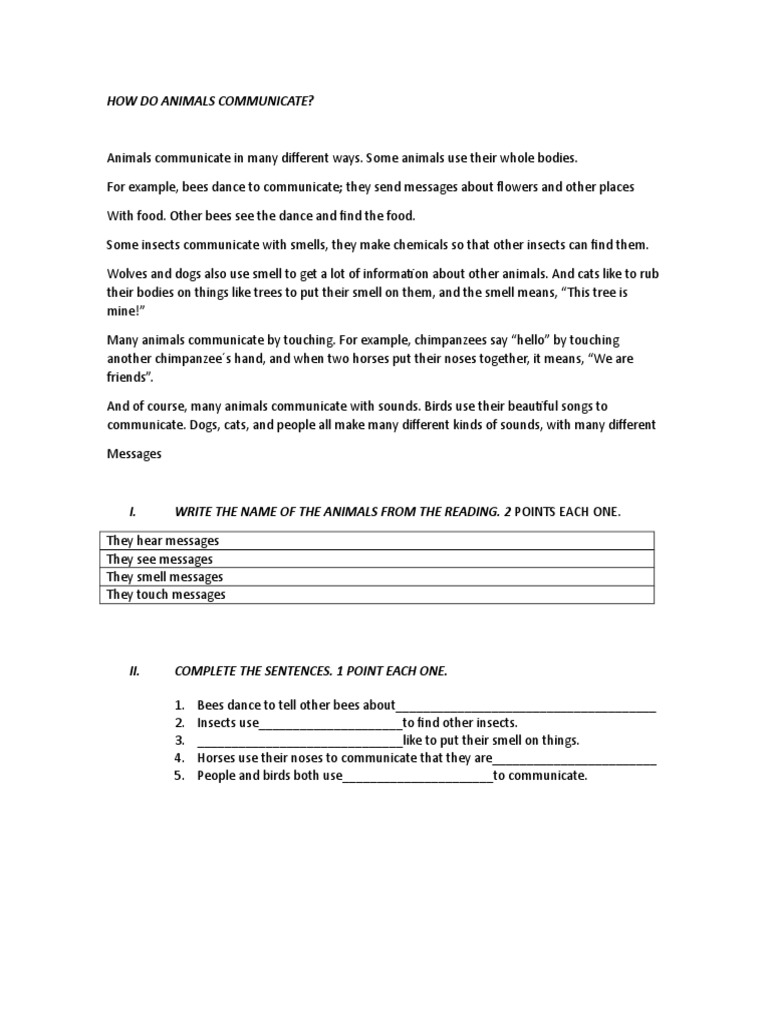 How Do Animals Communicate | PDF