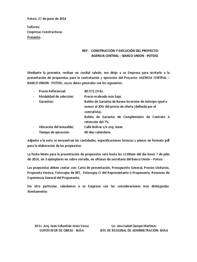 Carta de Invitacion A Empresas | PDF