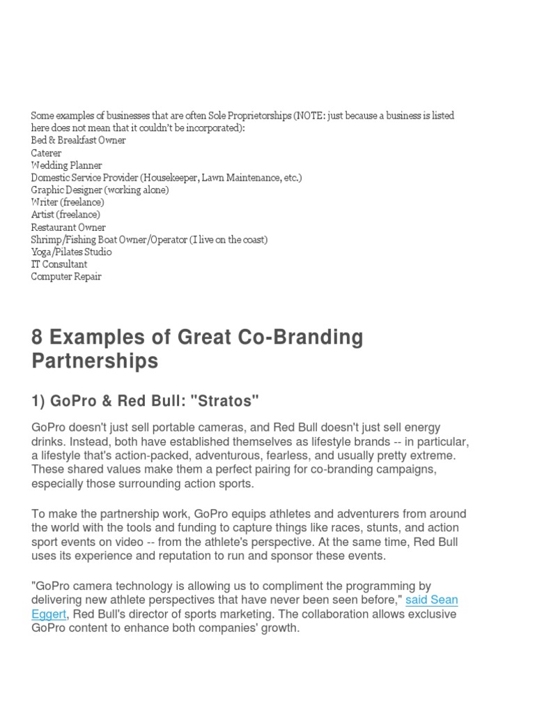 8 Examples of Great Co-Branding Partnerships: 1) Gopro & Red Bull ...