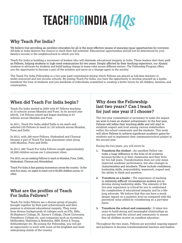 FAQ Sheet PDF | PDF | Teachers | Leadership