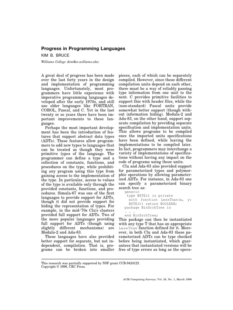 Progress in Programming Languages: Kim@cs - Williams.edu& | Download ...