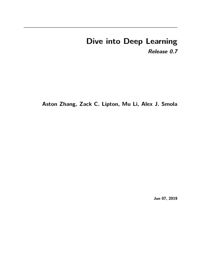 Dive Into Deep Learning - D2l-En | PDF | Areas Of Computer Science ...